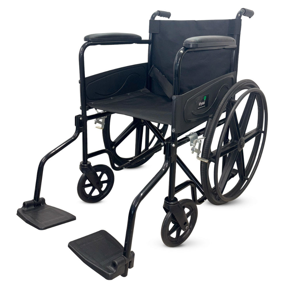 Khyaal Lightweight Foldable Wheelchair with 360° Rotatable Front Wheel ...